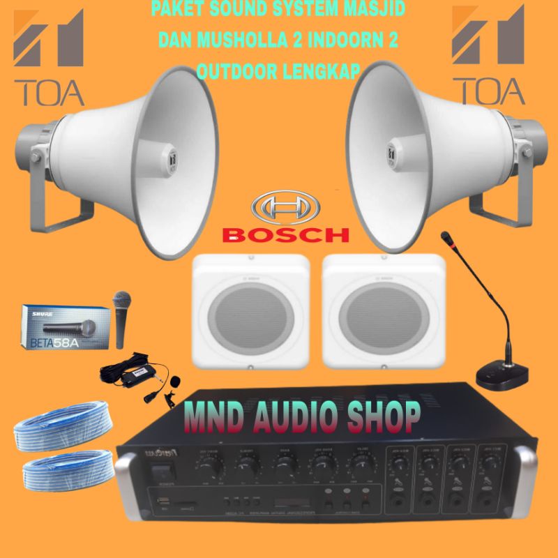 Jual PAKET SOUND SYSTEM MASJID DAN MUSOLLA 2 INDOOR 2 OUTDOOR +AMPLI ...
