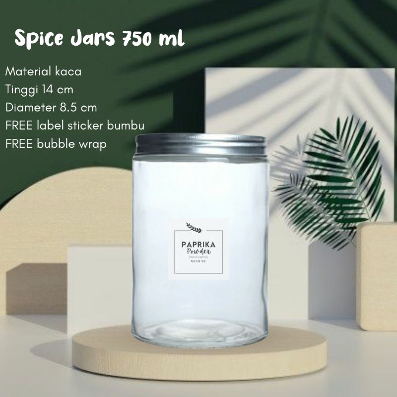 Jual Botol Bumbu Dapur Kaca 750 ml FREE Label Sticker | Shopee Indonesia