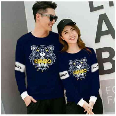 Jual Ready [Cp TIGER KENZO Navy LT] sweater couple babyterry navy | Shopee Indonesia