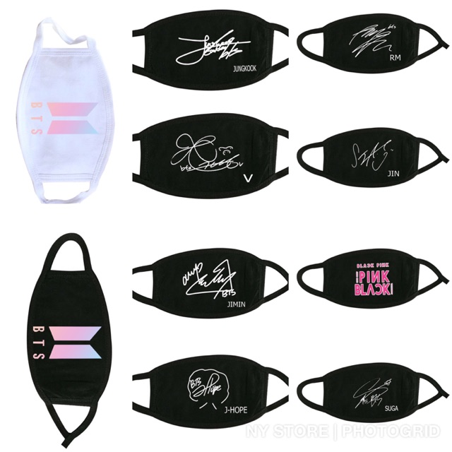 Jual BT21 BTS 1kg100 Masker Sign Signature anti debu , Dust Mask artis ...