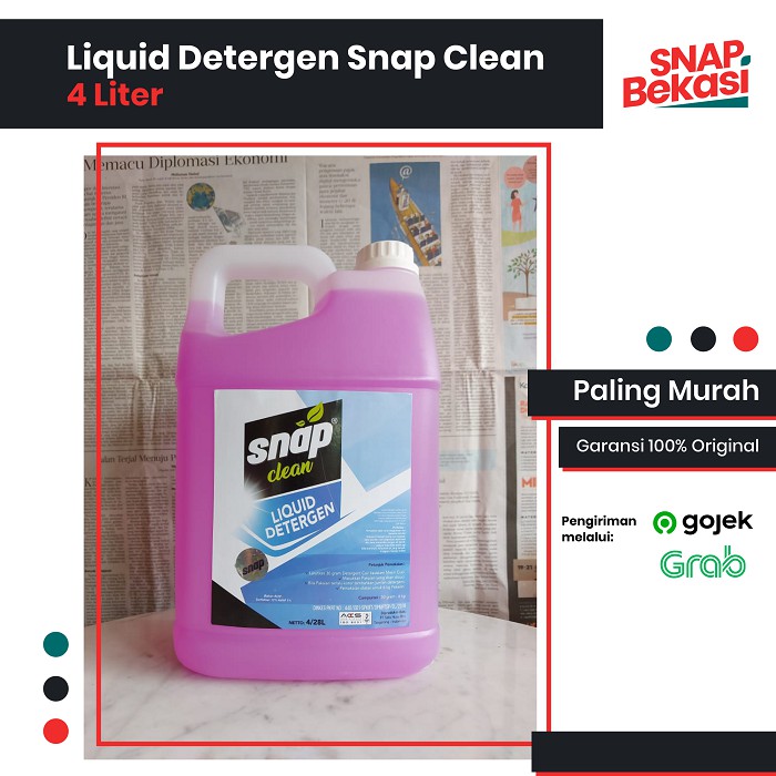 Jual SNAP CLEAN DETERGENT CAIR / LIQUID DETERGENT 4L TERMURAH | Shopee ...