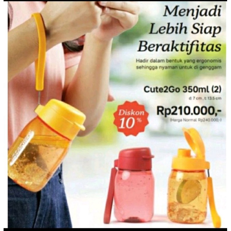 Jual Tupperware Original - Cute 2 Go 350ml (1) - Botol Minum Kecil ...