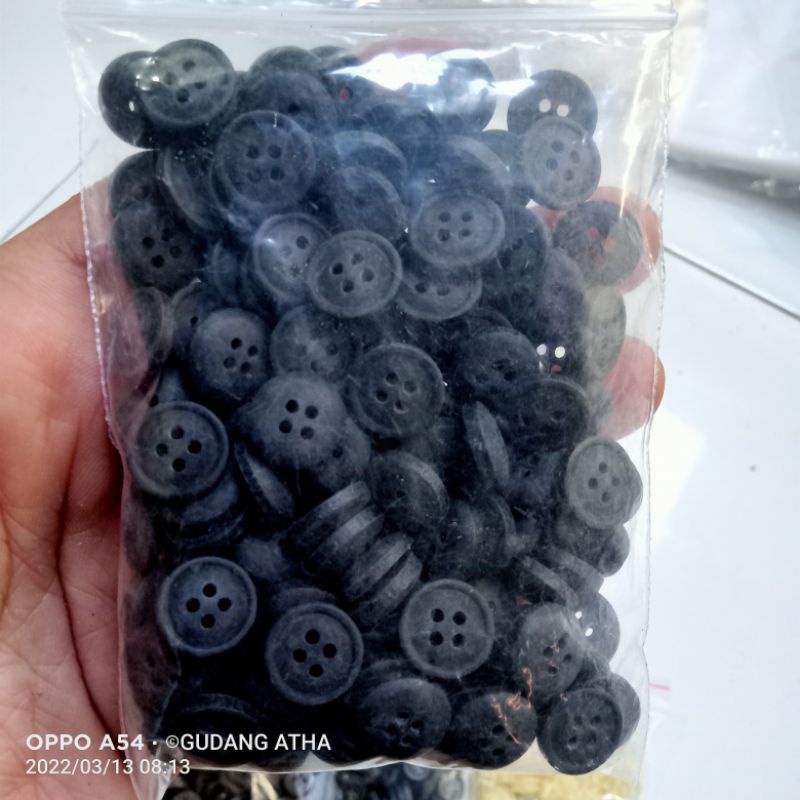 Jual 144pcs Kancing Tebal Hitam Ukuran 11mm / 18L | Shopee Indonesia