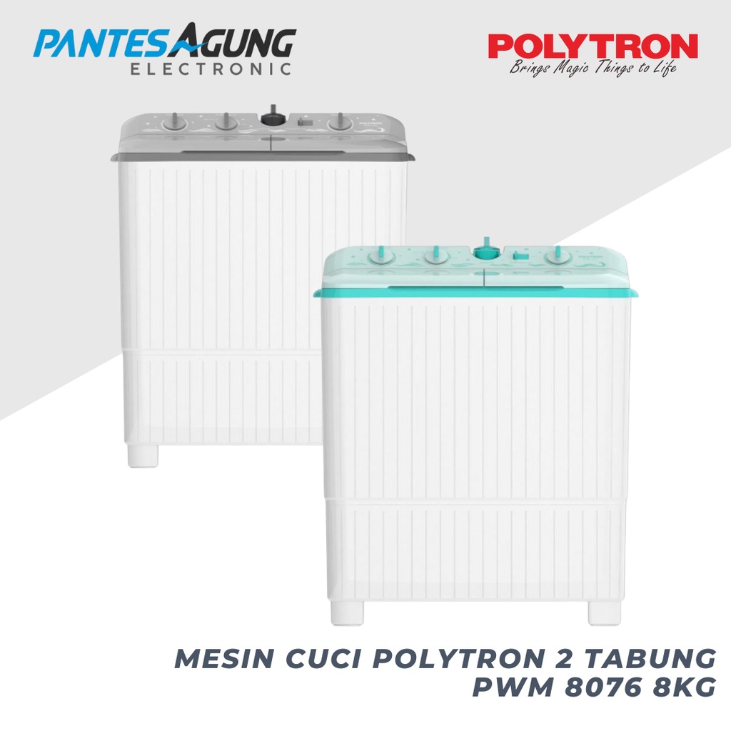 Jual MESIN CUCI POLYTRON 2 TABUNG PWM 8076 8KG | Shopee Indonesia