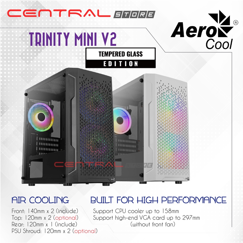 Jual Aerocool Trinity Mini V2 Tempered Glass Gaming Casing PC Komputer ...