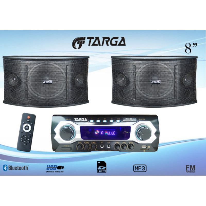 Jual Paket Sound system targa 8 inch Usb Sd BLUETOOH Gratis mic kabel ...