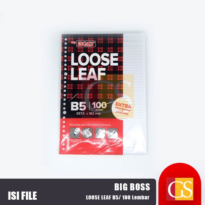 Jual Loose Leaf / Isi Binder / Kertas File Garis Big Boss B5 100 Lbr Besar | Shopee Indonesia