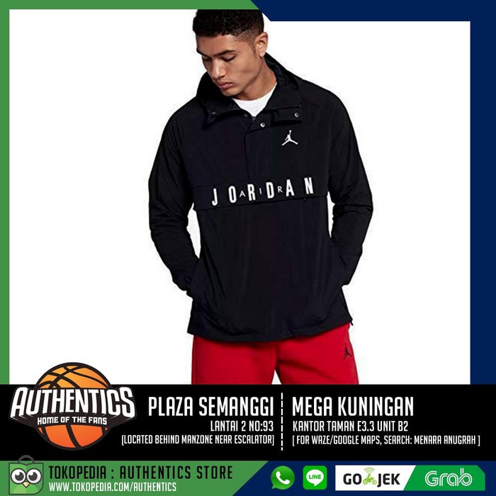 Jual Nike Air Jordan Wings Anorak Pullover Wind Jacket - Hitam- XL ...