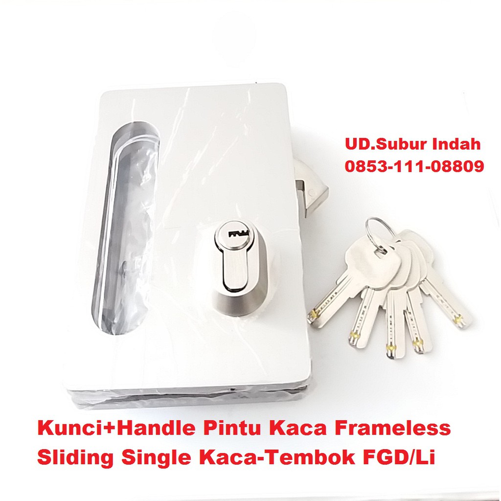 Jual Kunci+Handle Pintu Kaca Frameless Sliding Single Kaca-Tembok FGD/Li | Shopee Indonesia