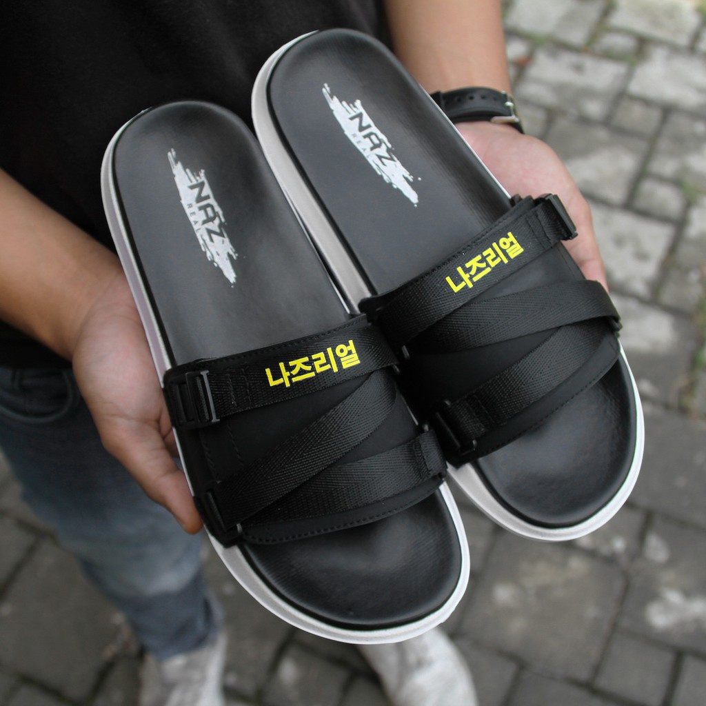 Jual CLAUDE BLACK |ManNeedMe x NAZ| Sandal Slop Pria - Sendal Slip On ...