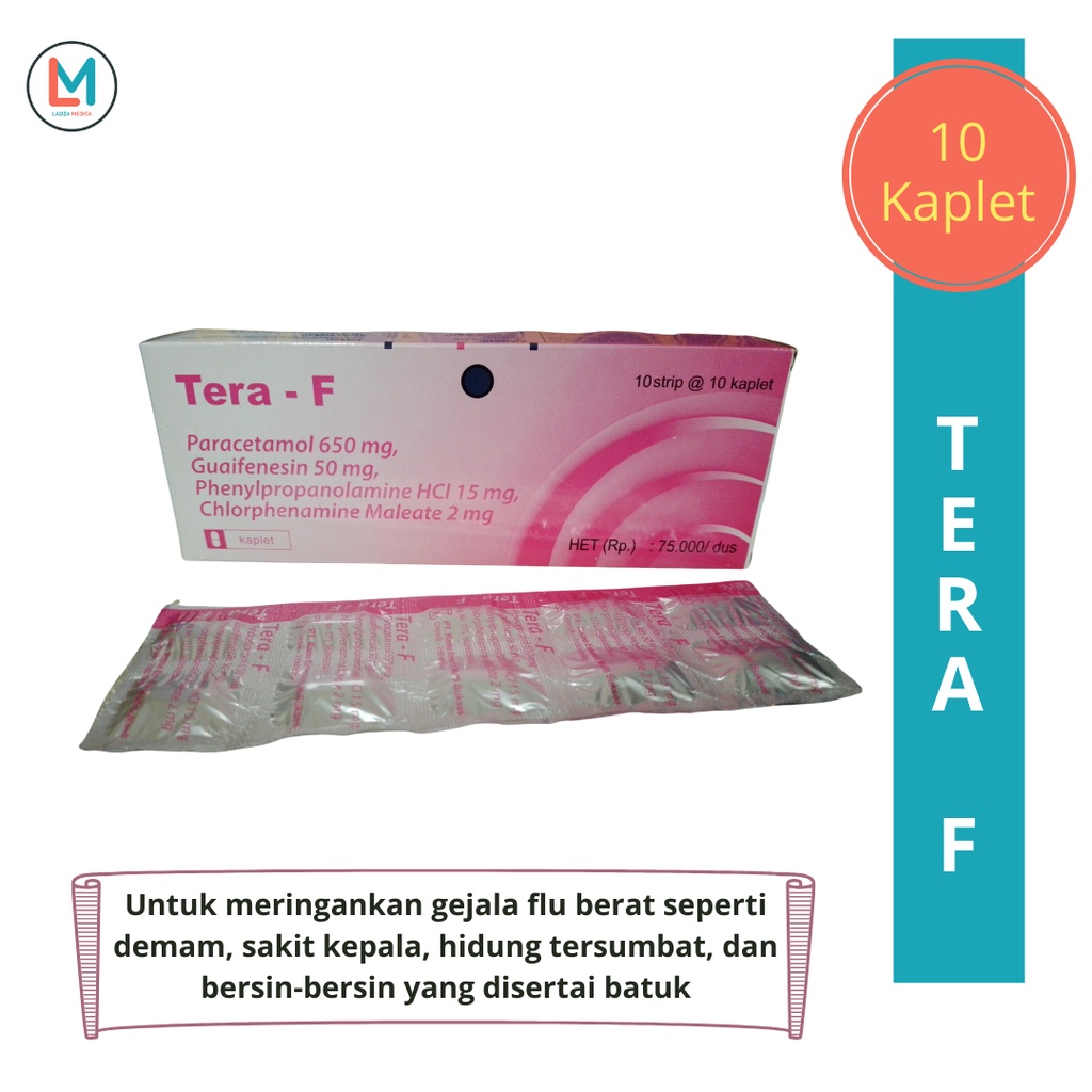 Jual Tera-F 1 Strip 10 Kaplet | Obat Demam, Flu, Batuk, Pilek | Shopee ...