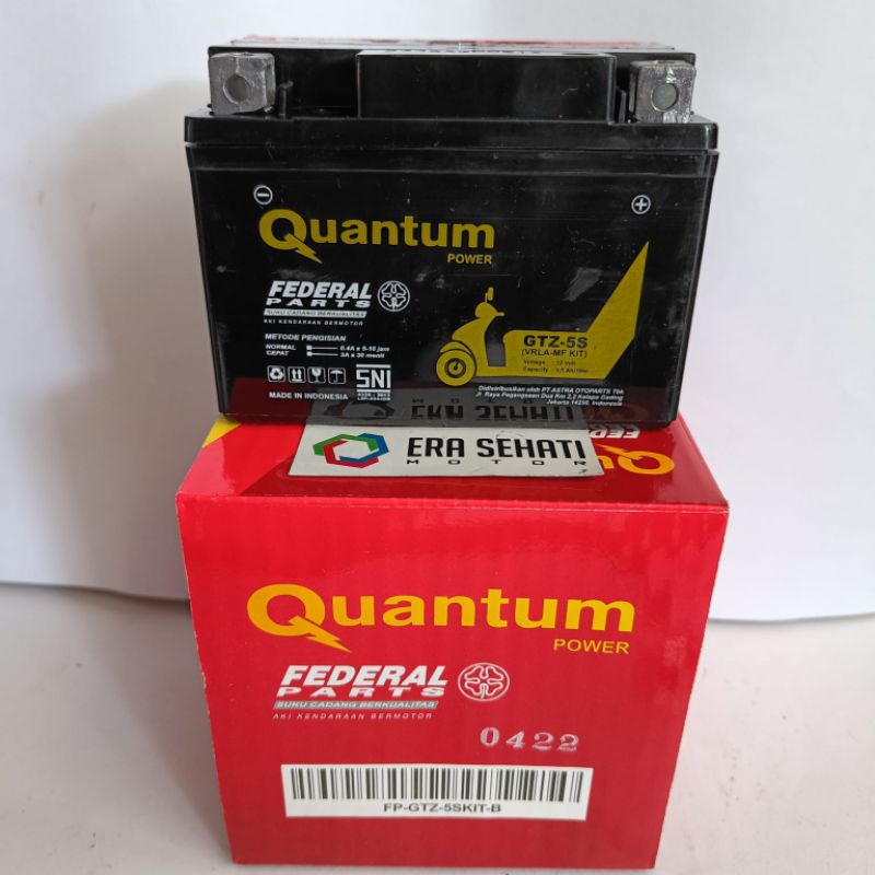 Jual NEW Aki QUANTUM FEDERAL PARTS BATTERY GTZ5S KIT FP-GTZ-5SKIT ...