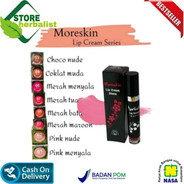 Jual MORESKIN LIP CREAM MATTE NASA ORIGINAL (Awet, Ringan, No Menor ...