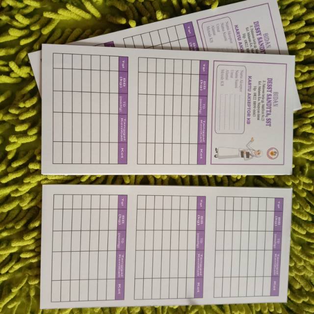 Jual Kartu Akseptor KB 3 lipat - Kartu KB Bidan - Kartu KB dokter ...