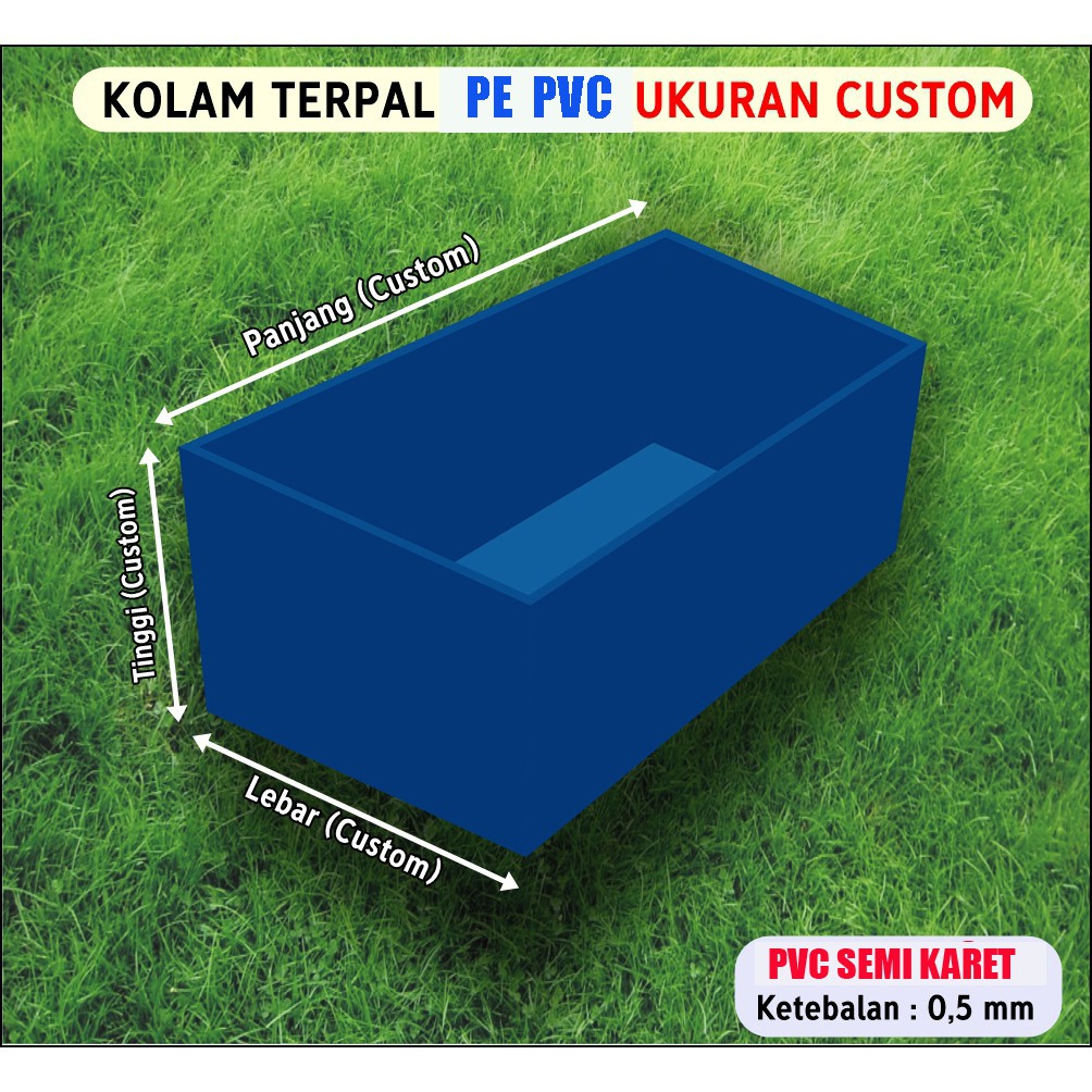 Jual Kolam Ikan - Kolam Terpal Kotak PVC Terpaulin Ukuran Custom/Sesuai ...