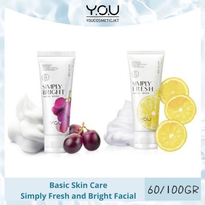 Jual YOU Basic Skin Care Simply Fresh And Bright Facial Wash Sabun Muka ...