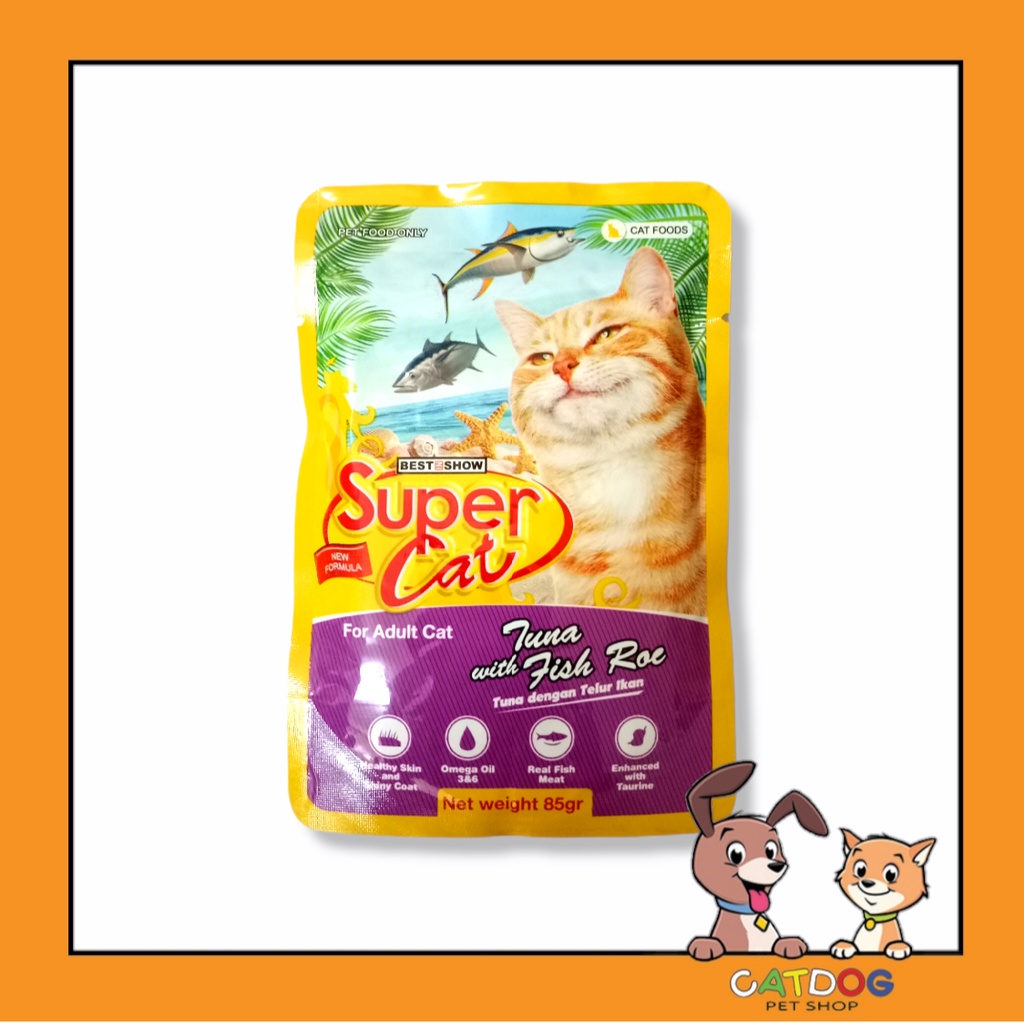 Jual Super Cat Pouch Adult Tuna with Fish Roe 85gr | Shopee Indonesia