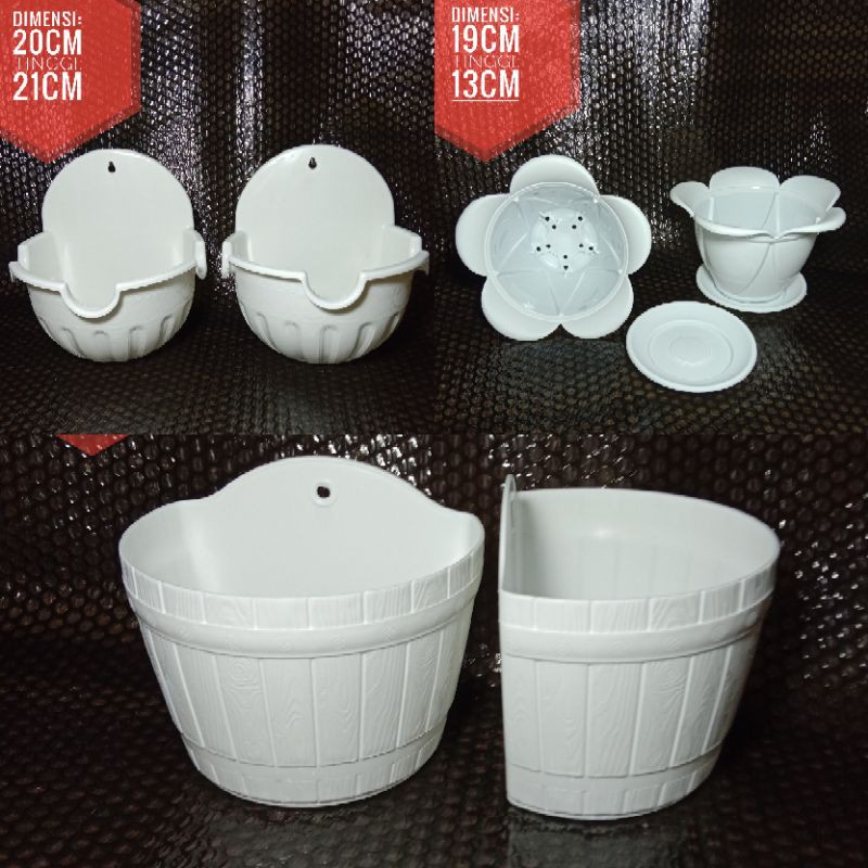 Jual Pot bunga PUTIH / Pot tanaman Dinding vas Plastik putih | Shopee ...