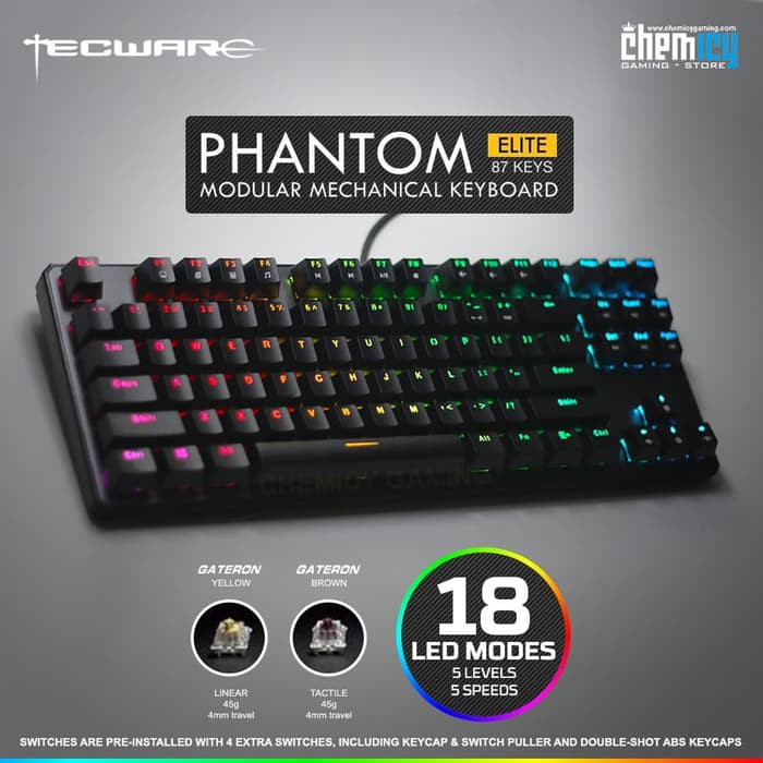 Jual Tecware Phantom Elite P87 TKL RGB Gatheron Switch Mechanical ...