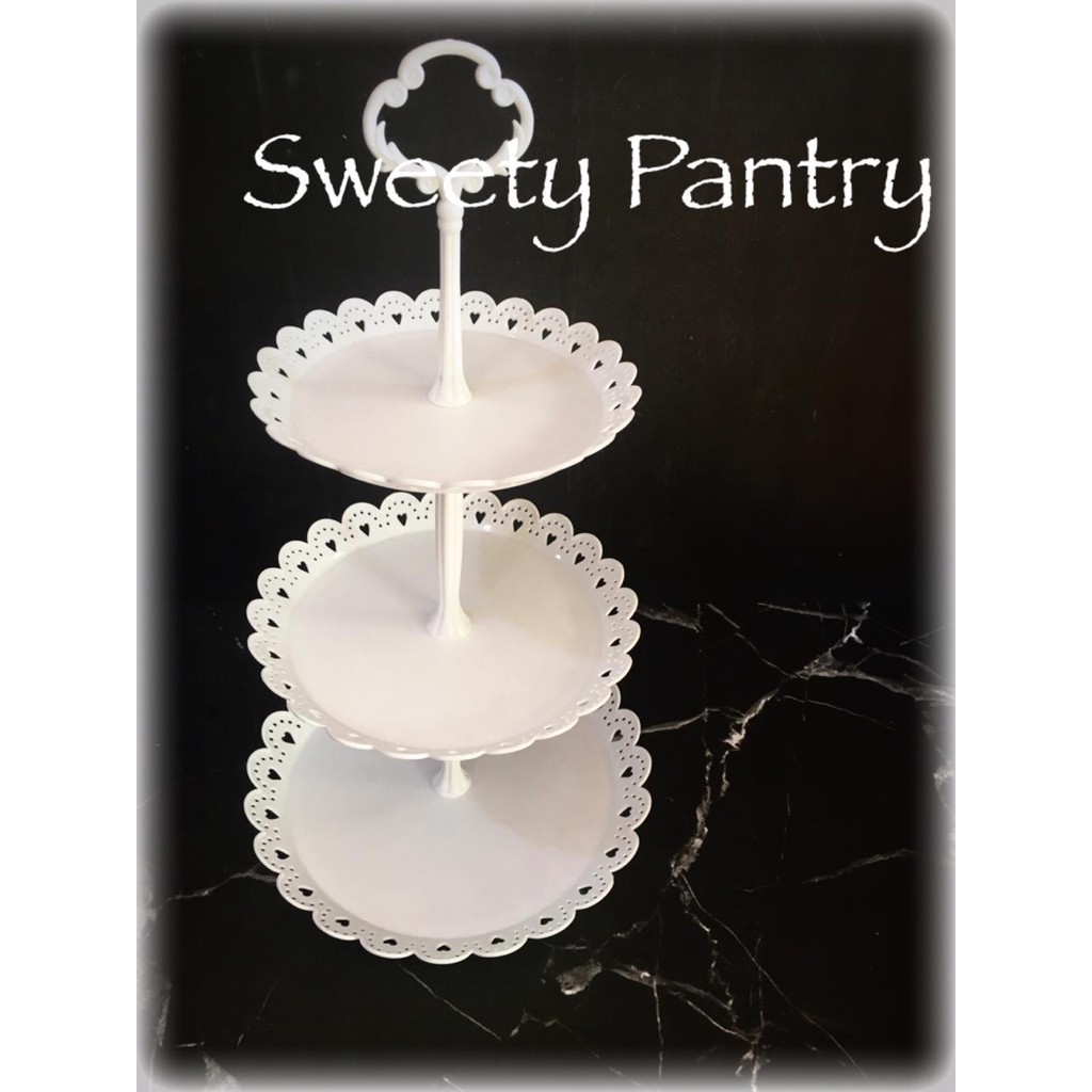 Jual Cake tier / meja kue / piring cupcake dessert table bulat hati T3 ...