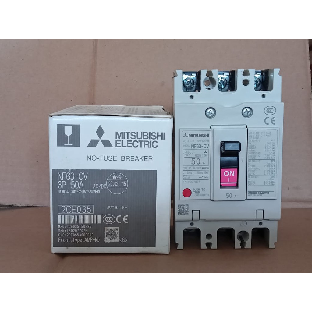 Jual MCCB NO FUSE BREAKER/NFB 50A NF63-CV 3PHASE MITSUBISHI ELECTRIC | Shopee Indonesia