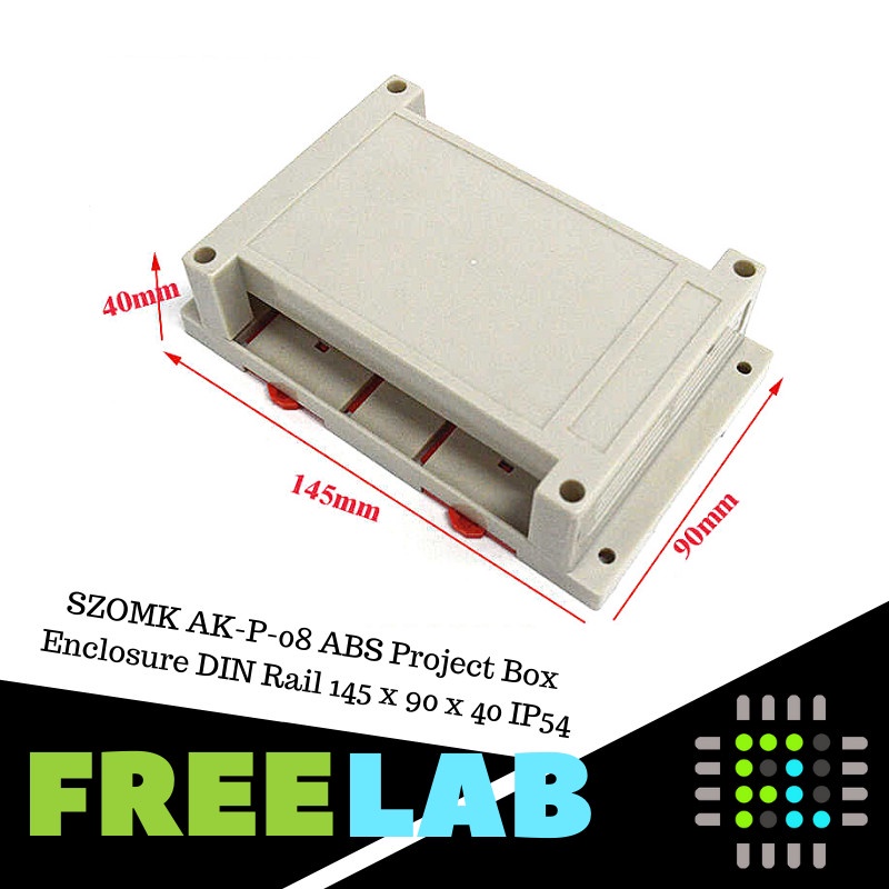 Jual SZOMK AK-P-08 ABS Project Box Enclosure DIN Rail 145 x 90 x 40 ...
