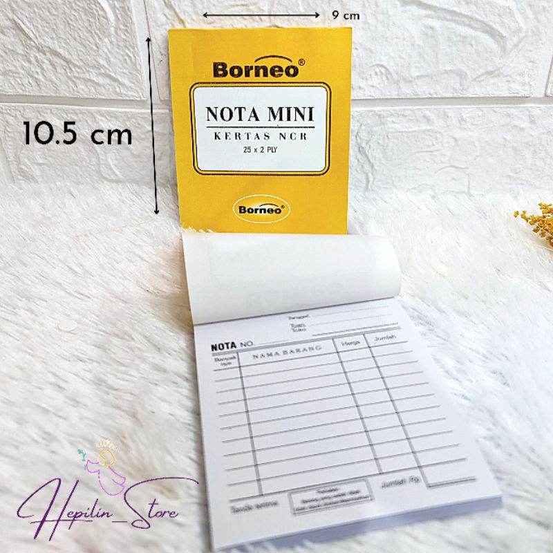 Jual Nota Mini Borneo 25 x 2ply / Nota Kecil 2 ply / Buku Nota | Shopee ...