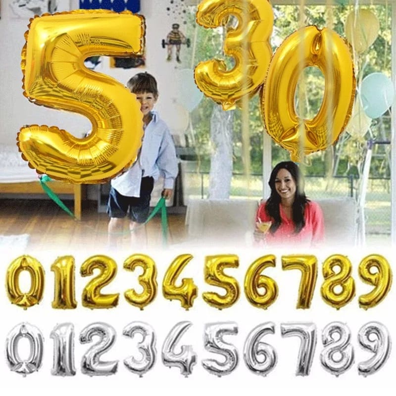 Jual Balon foil angka jumbo gold 80cm | Shopee Indonesia