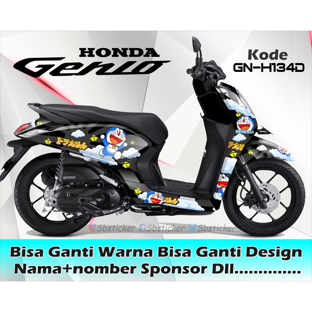 Jual sticker decal genio doraemon black zustom | Shopee Indonesia