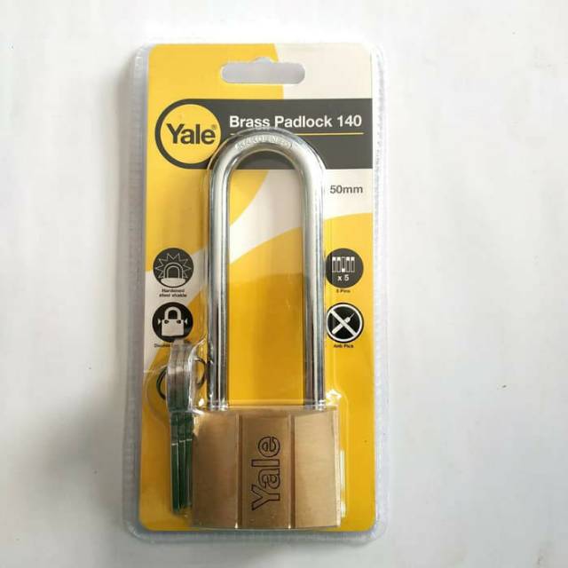 Jual Gembok Rumah / Toko / Pagar Yale Kuningan 50 mm Panjang V140 LS 90 ...