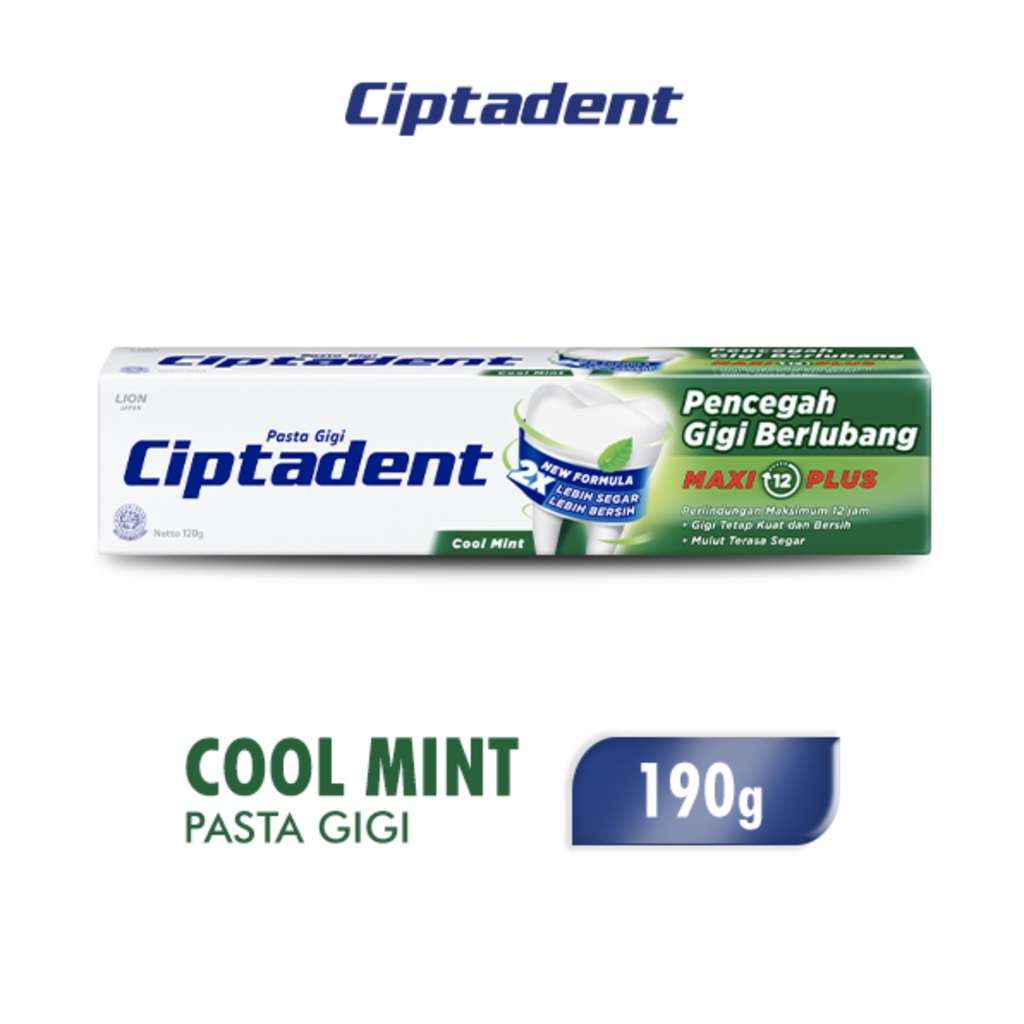 Jual Ciptadent Pasta Gigi Maxi 12 Cool Mint Tube 190 gr | Shopee Indonesia