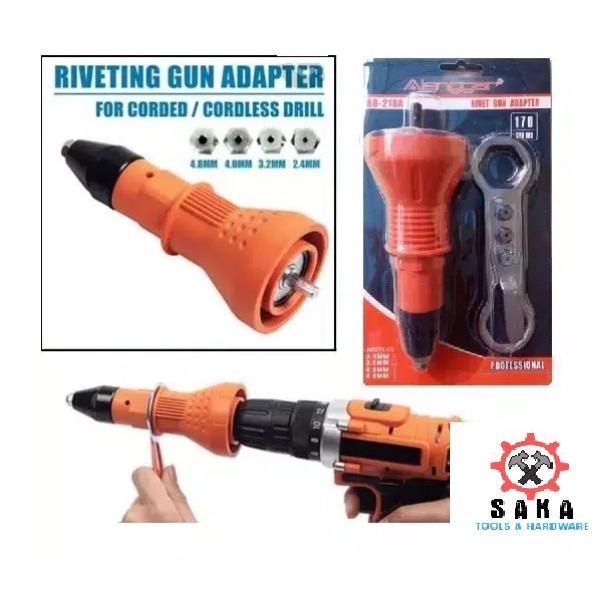 Jual Adaptor Ripet Rivet Gun Adapter Alat Tembak Paku Rivet Untuk Mesin ...