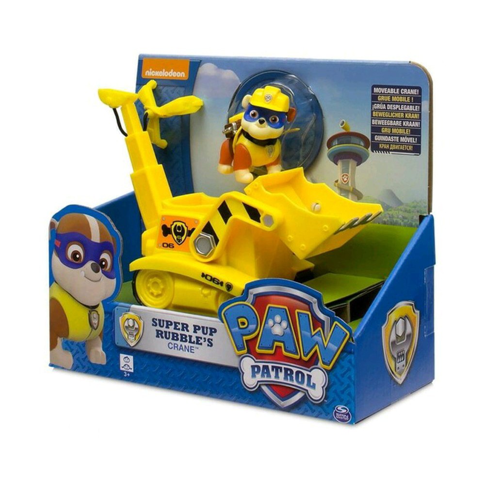 Jual paw patrol super pup rubble crane vehicle and figure Nickelodeon ...