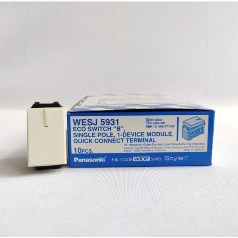 Jual Panasonic Mata Saklar Engkel Kecil Minimalis Style Putih WESJ 5931 ...