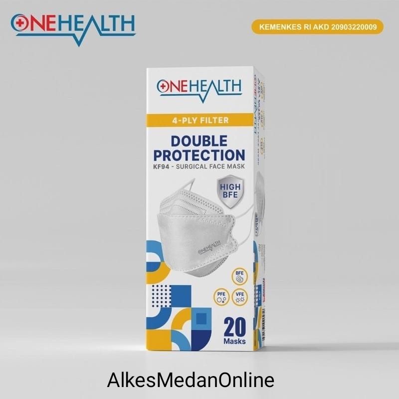 Jual Masker Medis KF94 ONEHEALTH DOUBLE PROTECTION 4 PLY HIGH BFE isi 20pcs | Shopee Indonesia