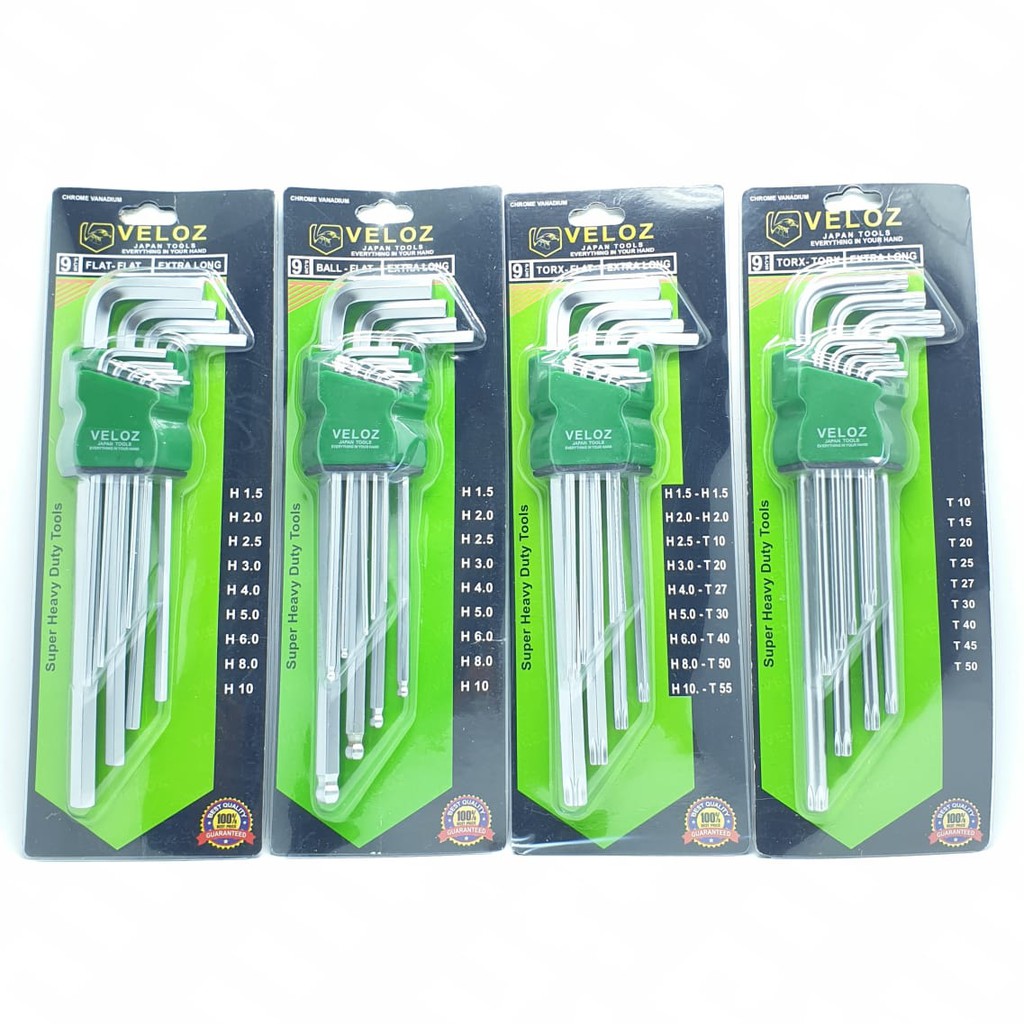 Jual Kunci L Set Panjang Veloz 9 Pcs / Kunci L HEAVY DUTY KUALITAS ...
