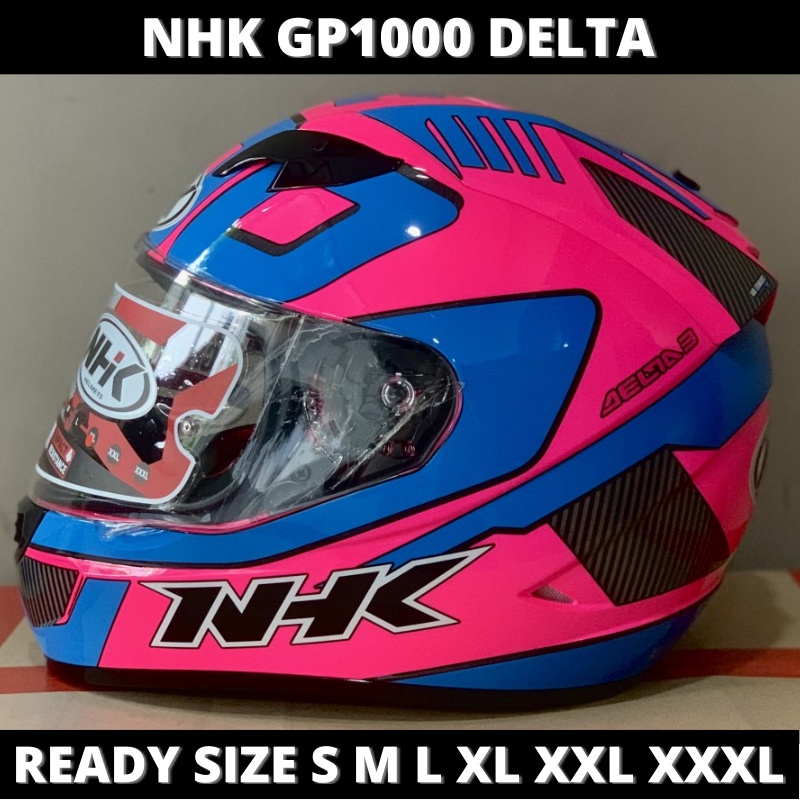 Jual Helm NHK GP 1000 GP1000 Delta Pink Fluo Glossy Double Visor Full ...