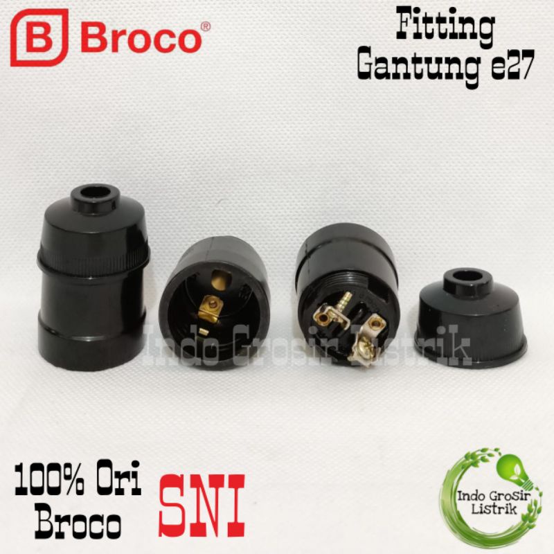 Jual Fitting Gantung e27 Broco Fitting Lampu Gantung Hitam Rumah Lampu e27 216L Broco | Shopee ...