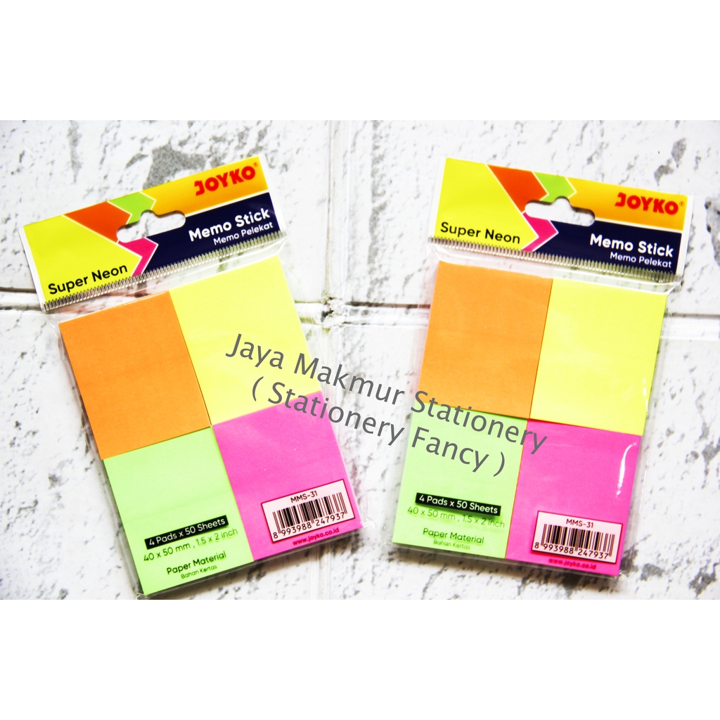 Jual Memo Stick Neon Joyko MMS-31 (1 pad) | Shopee Indonesia
