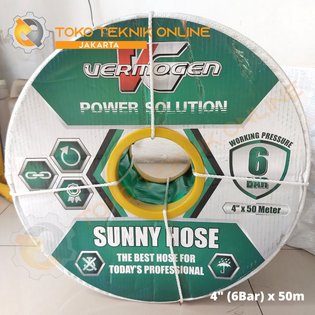 Jual SELANG POMPA ALKON 4 INCH 6 BAR - 50 METER - SUNNY HOSE - VERMOGEN ...