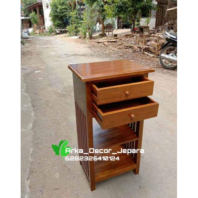 Jual Meja dispenser kayu jati / Meja laci jati | Shopee Indonesia