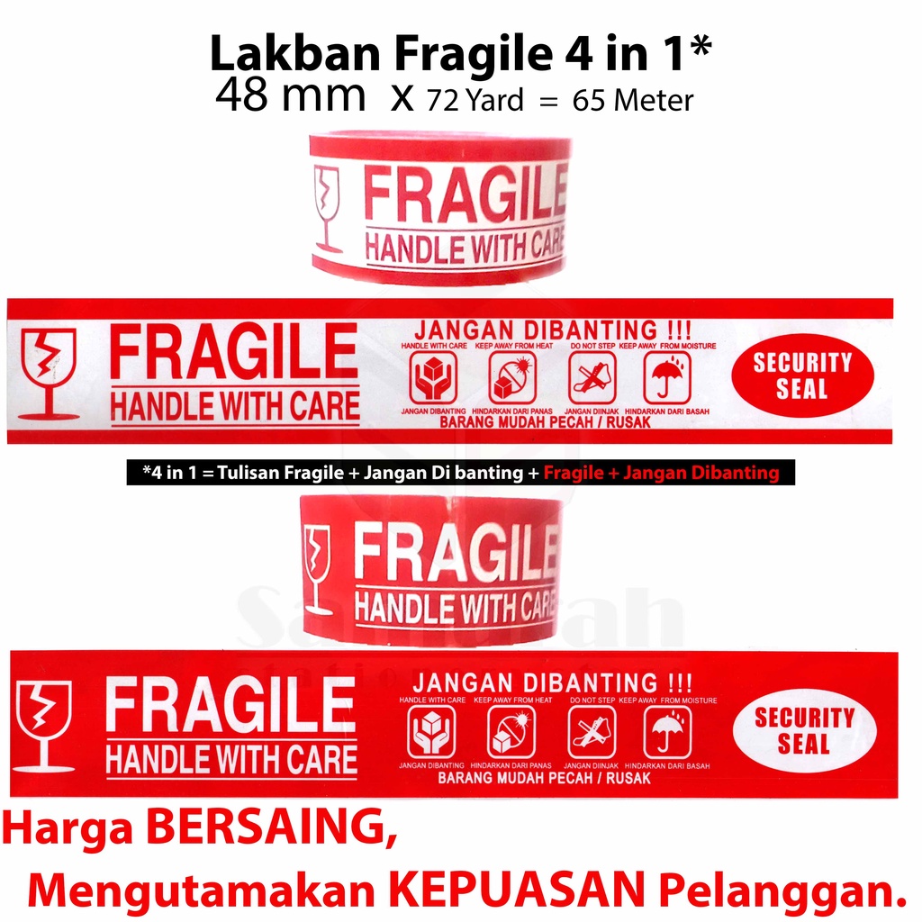 Jual Lakban OPP Market Place - Fragile 4 in1 / Solasi Besar MarketPlace ...