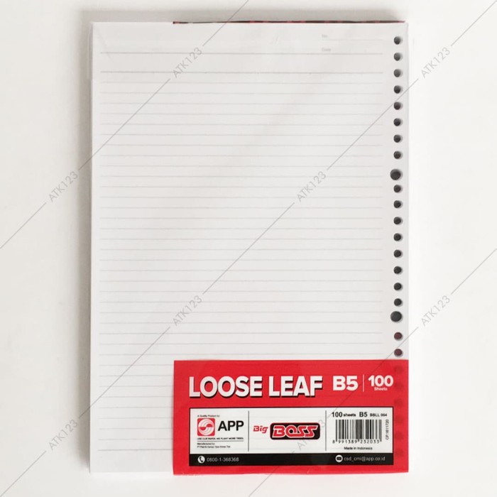 Jual kertas- loose leaf big boss b5 , 26 holes - garis isi 100 lembar -kertas. | Shopee Indonesia