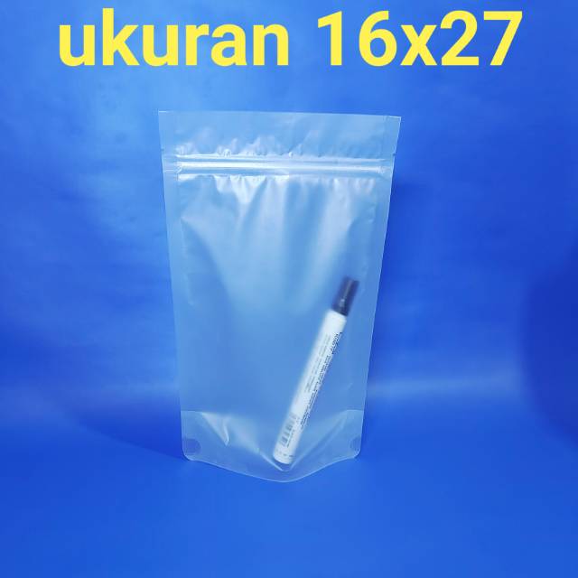 Jual Kemasan standing pouch transparant doff 16x27 cm | Shopee Indonesia