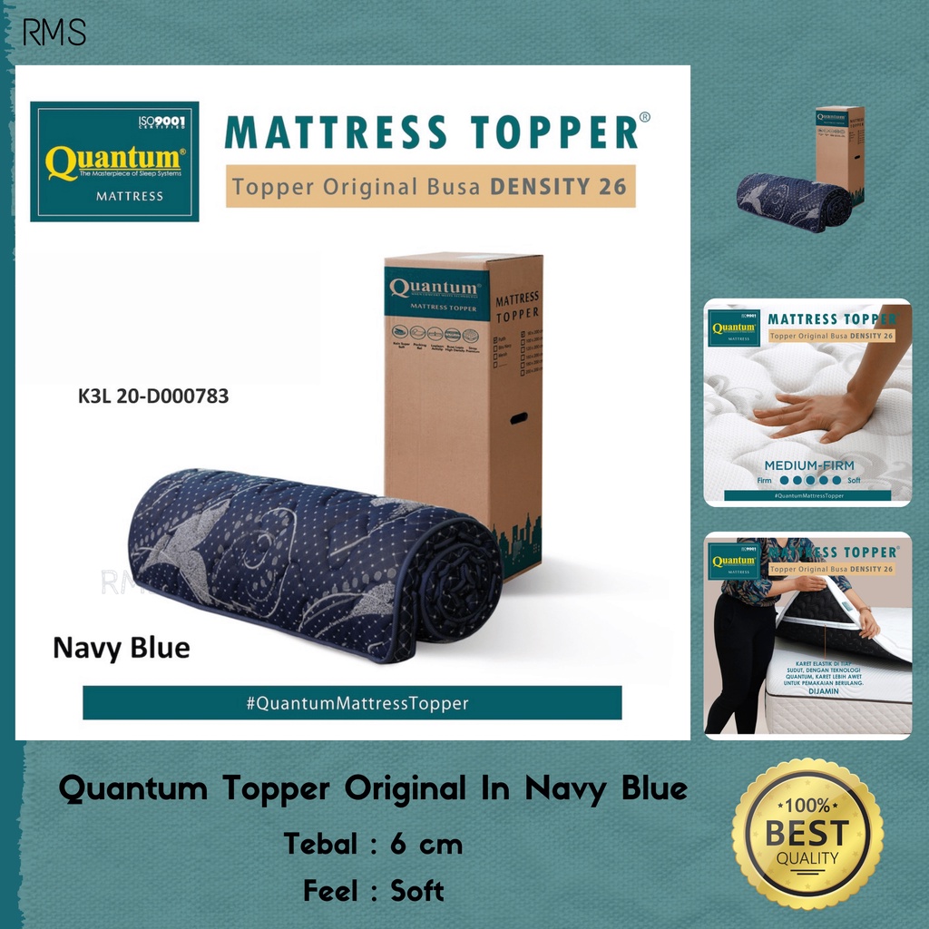 Jual Quantum Topper Original Navy Blue Topper Matras Kasur Matras