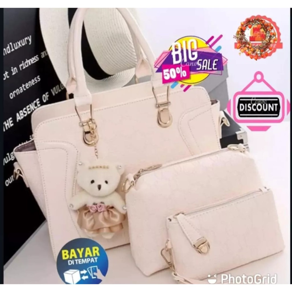 Jual BUTIK set 3in1 Tas Handbag Tas Selempang - tas wanita remaja ...