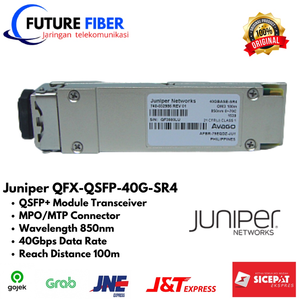 Jual Juniper QFX-QSFP-40G-SR4 QSFP Module Transceiver 40GBase ...
