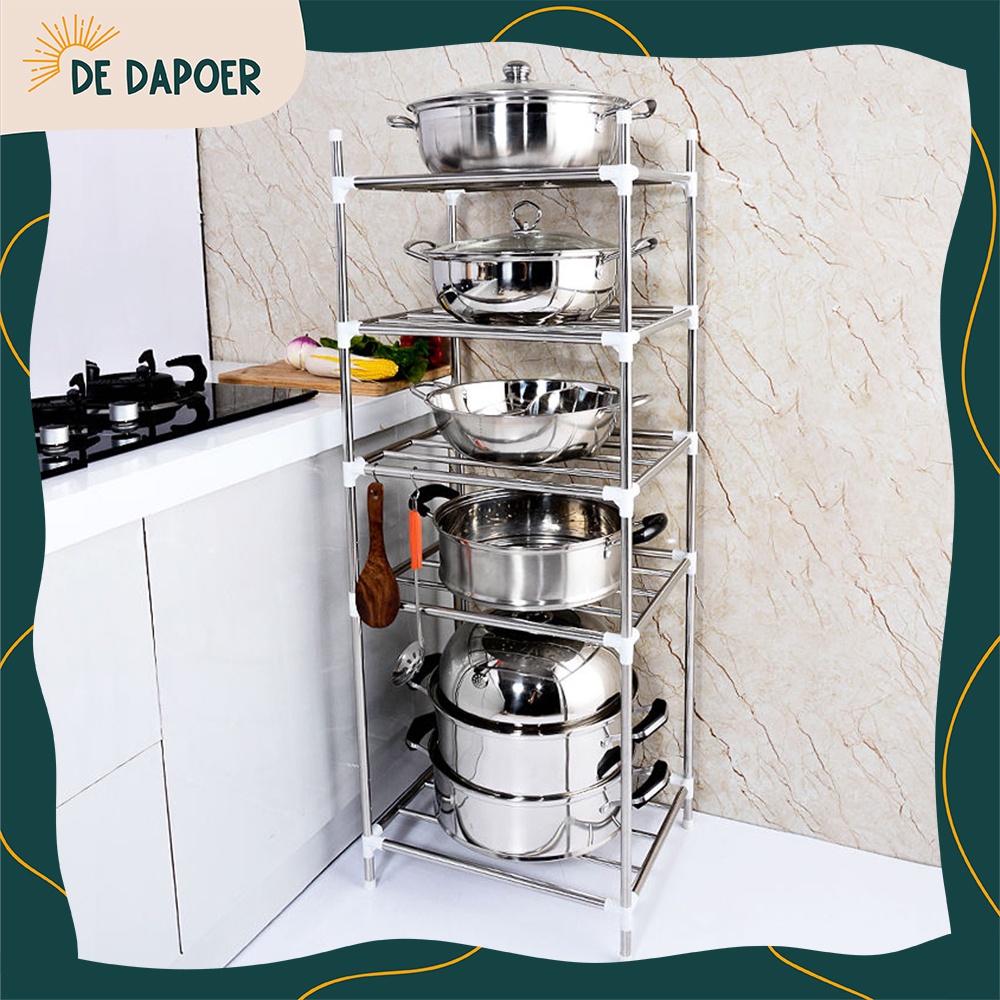 Jual Rak Dapur Rak Panci Stainless Steel Tempat Penyimpanan Alat Masak ...