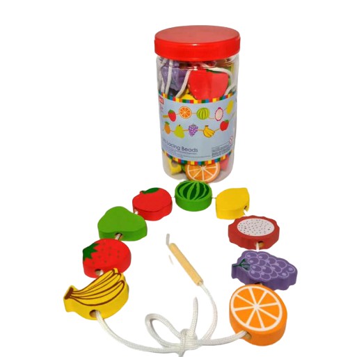 Jual Mainan Edukasi Meronce Buah Binatang Transportasi / Wooden Lacing ...