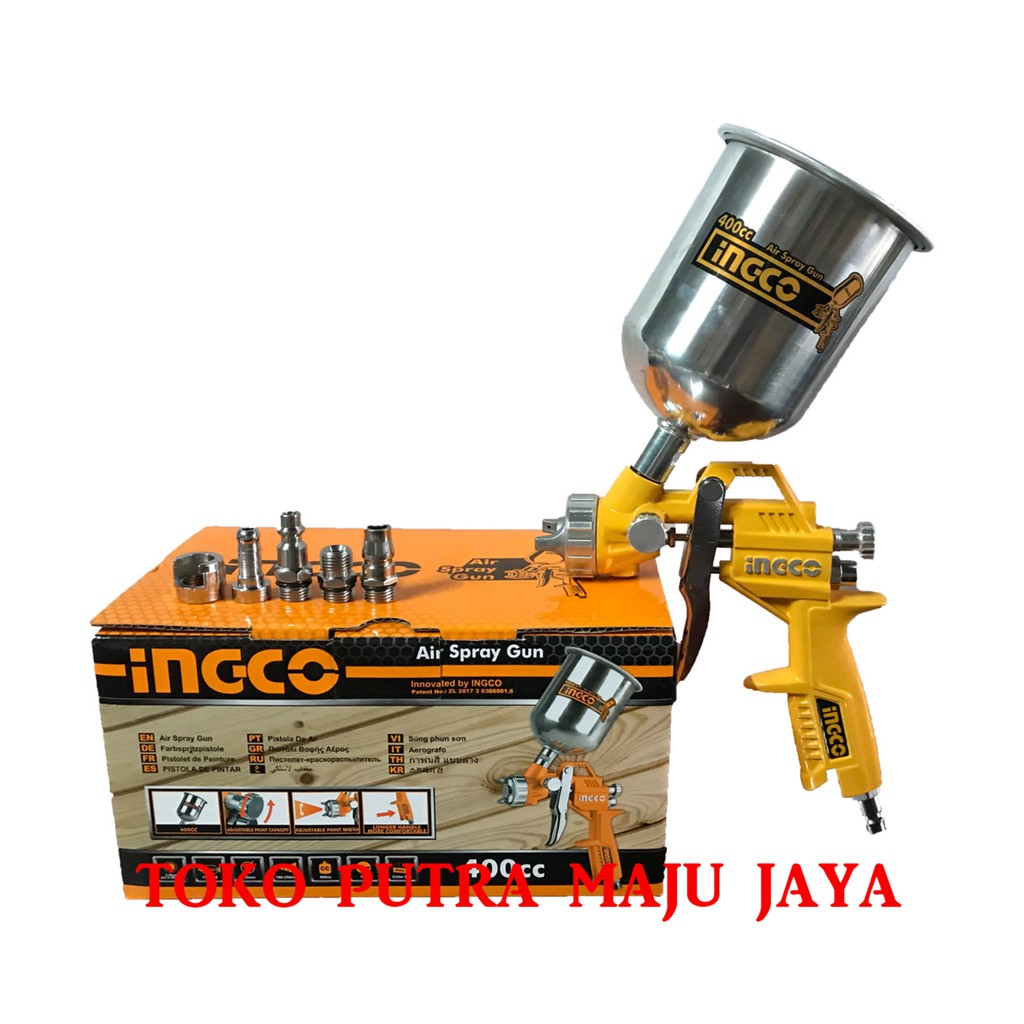 Jual Spray Gun Gund Semprotan Angin Cat INGCO Tabung Atas 400CC ...